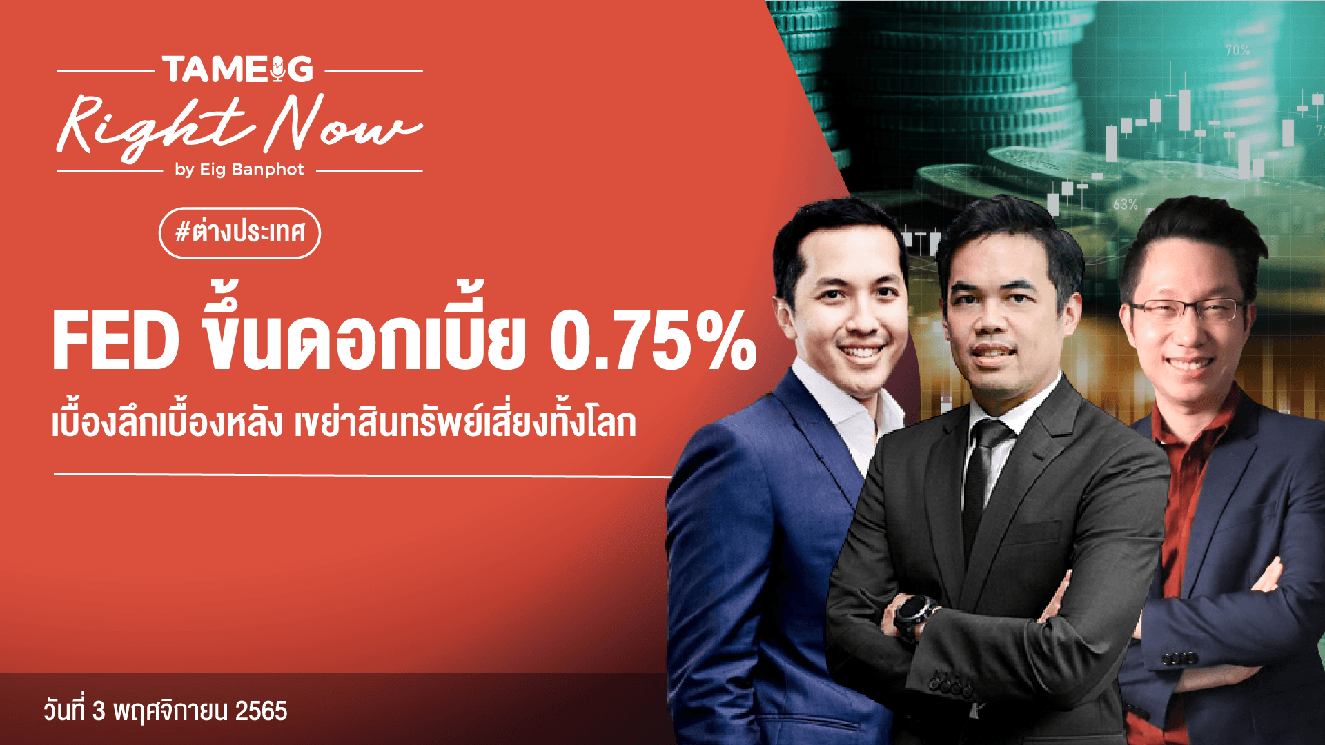 FED ขึ้นดอกเบี้ย 0.75% เบื้องลึกเบื้องหลัง เขย่าสินทรัพย์เสี่ยงทั้งโลก | Right Now Ep.261 - tam ...